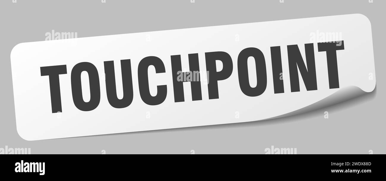 touchpoint sticker. touchpoint rectangular label isolated on white ...