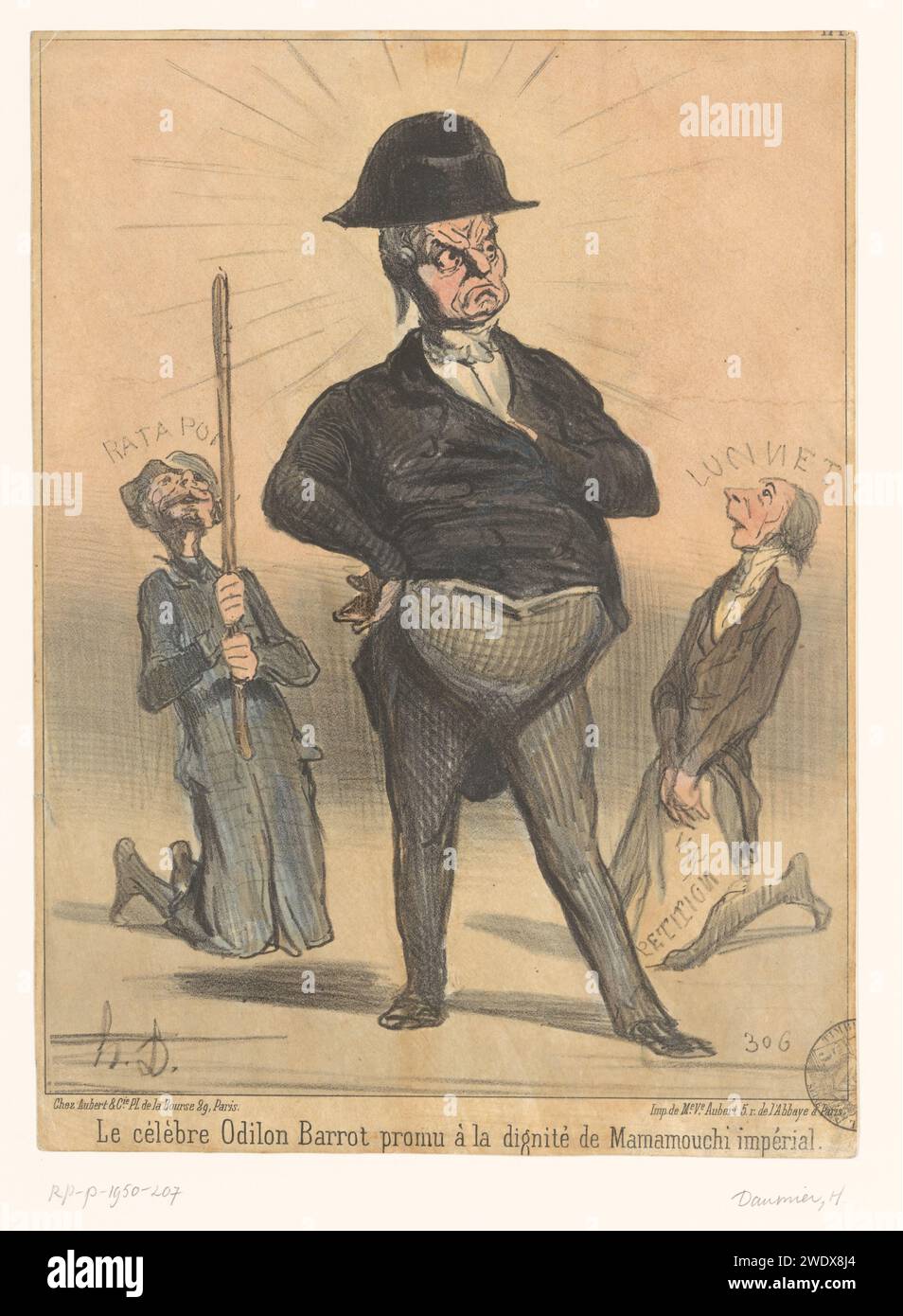 Caricature of Odilon Barrot as Imperial Mamamouchi, Honoré Daumier ...