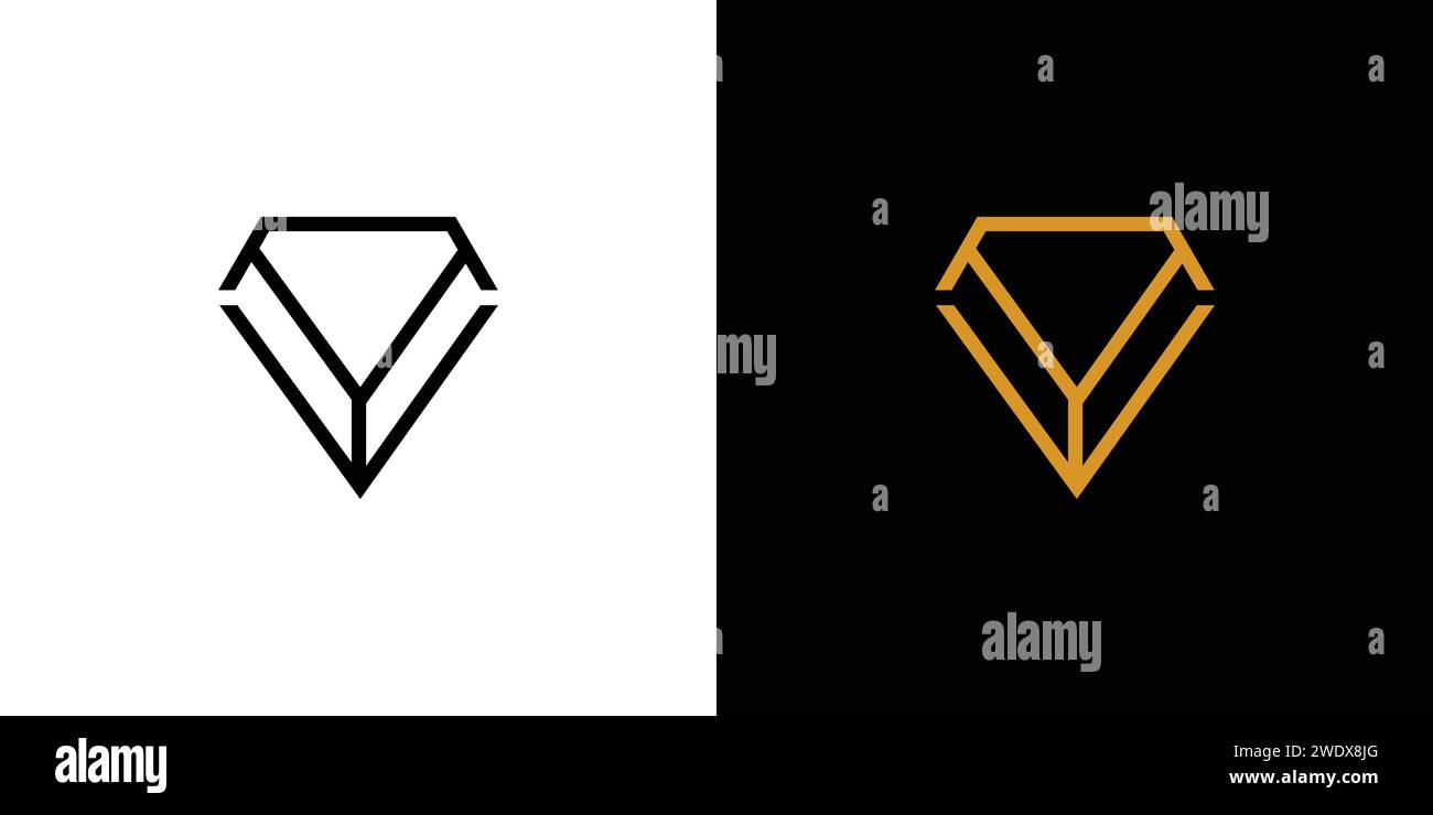 Unique and elegant Diamond V logo design Stock Vector Image & Art - Alamy