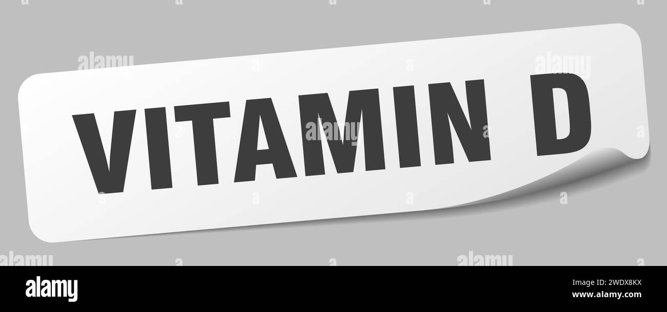 vitamin d sticker. vitamin d rectangular label isolated on white ...