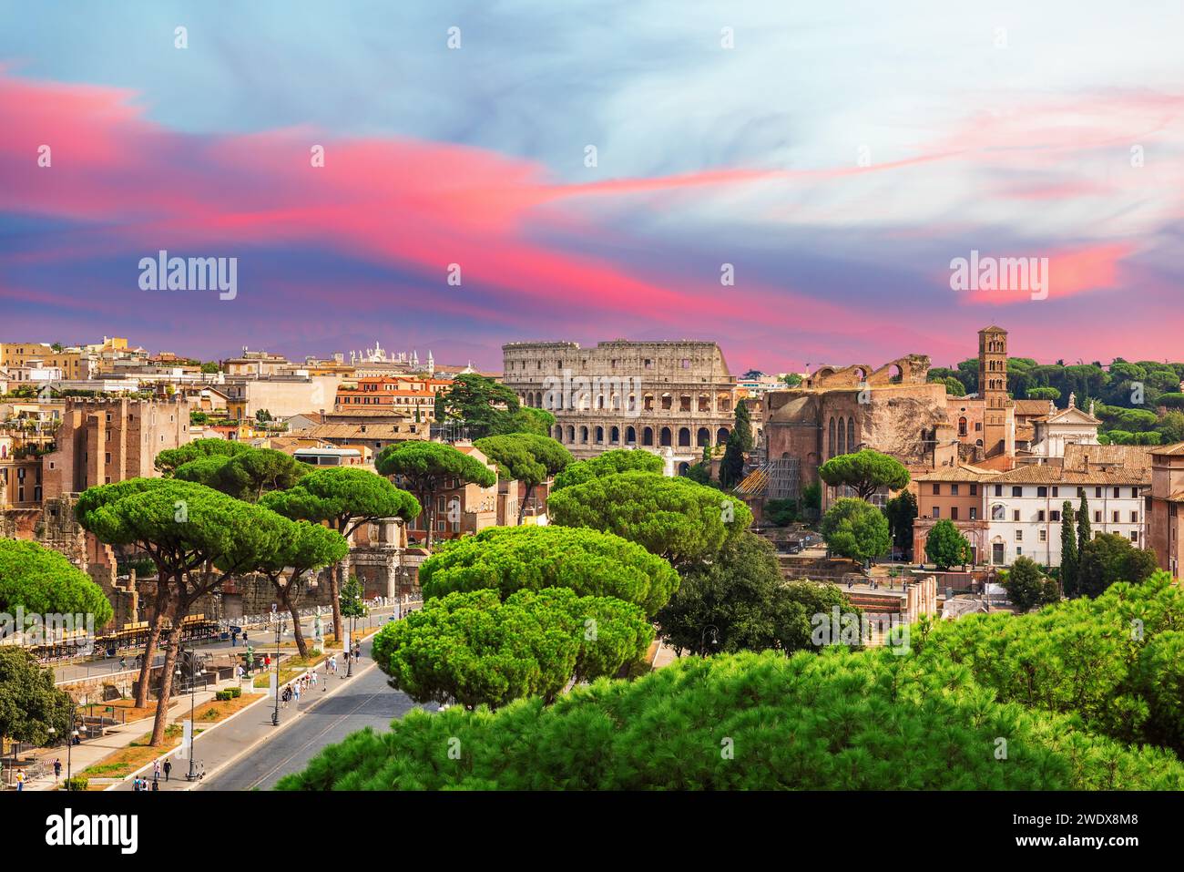 Beautiful scenery of central Rome and its main tourist places, Italy ...