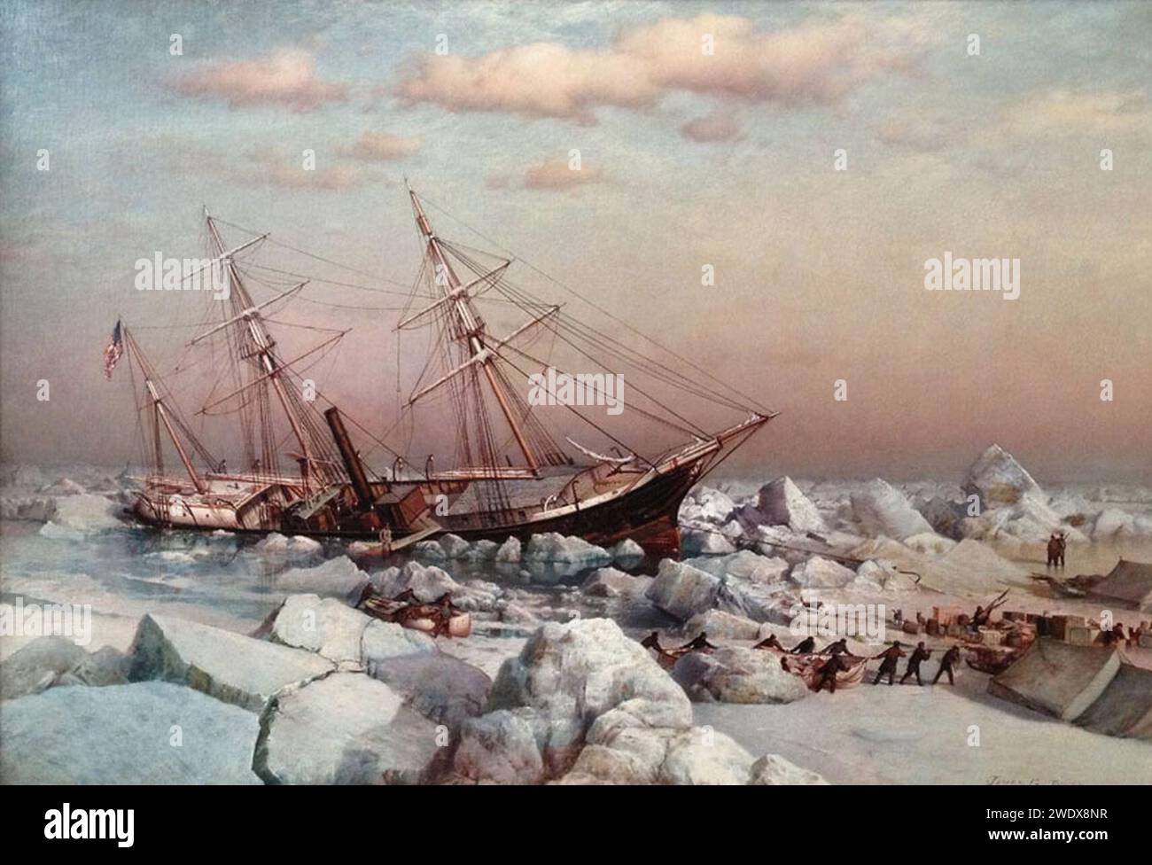 Abandoning the Arctic Exploration Ship Jeanette, by James Gale Tyler ...