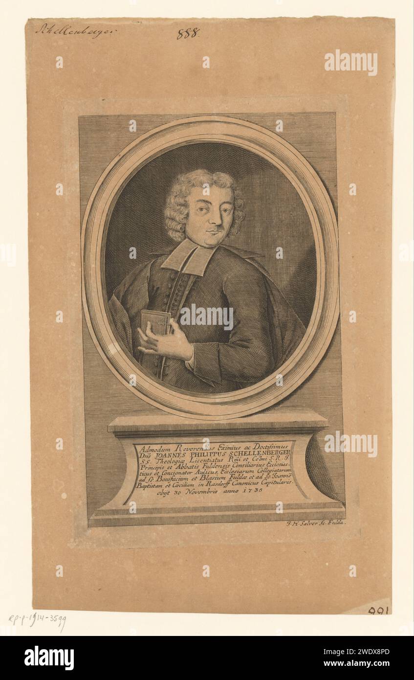 Portrait van Johann Philip Schellenberg, Johan H. Salver (II), 1735 ...