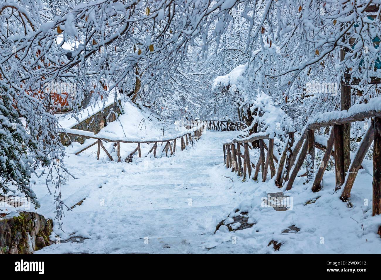 Part of the E4 European long distance path on mount Olympus close to ...