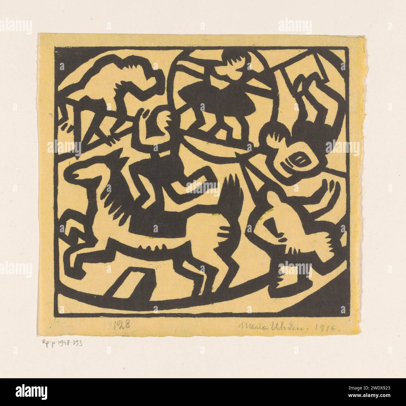 Circus artists, Maria Uhden, 1916 print Japanese paper (handmade paper ...