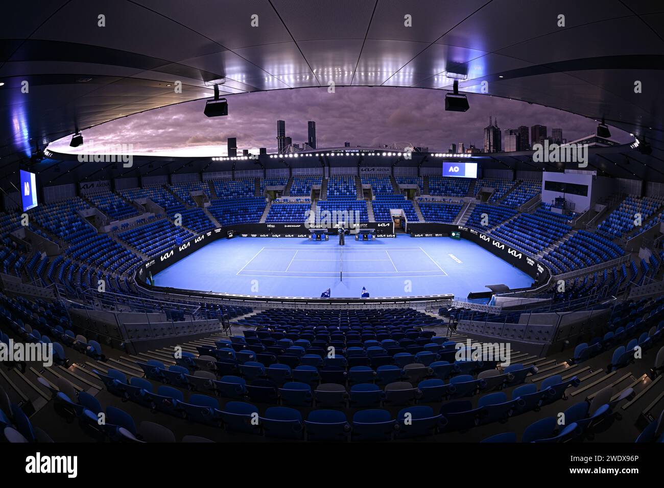 General view ambiance or ambience illustration of empty Show Court ...