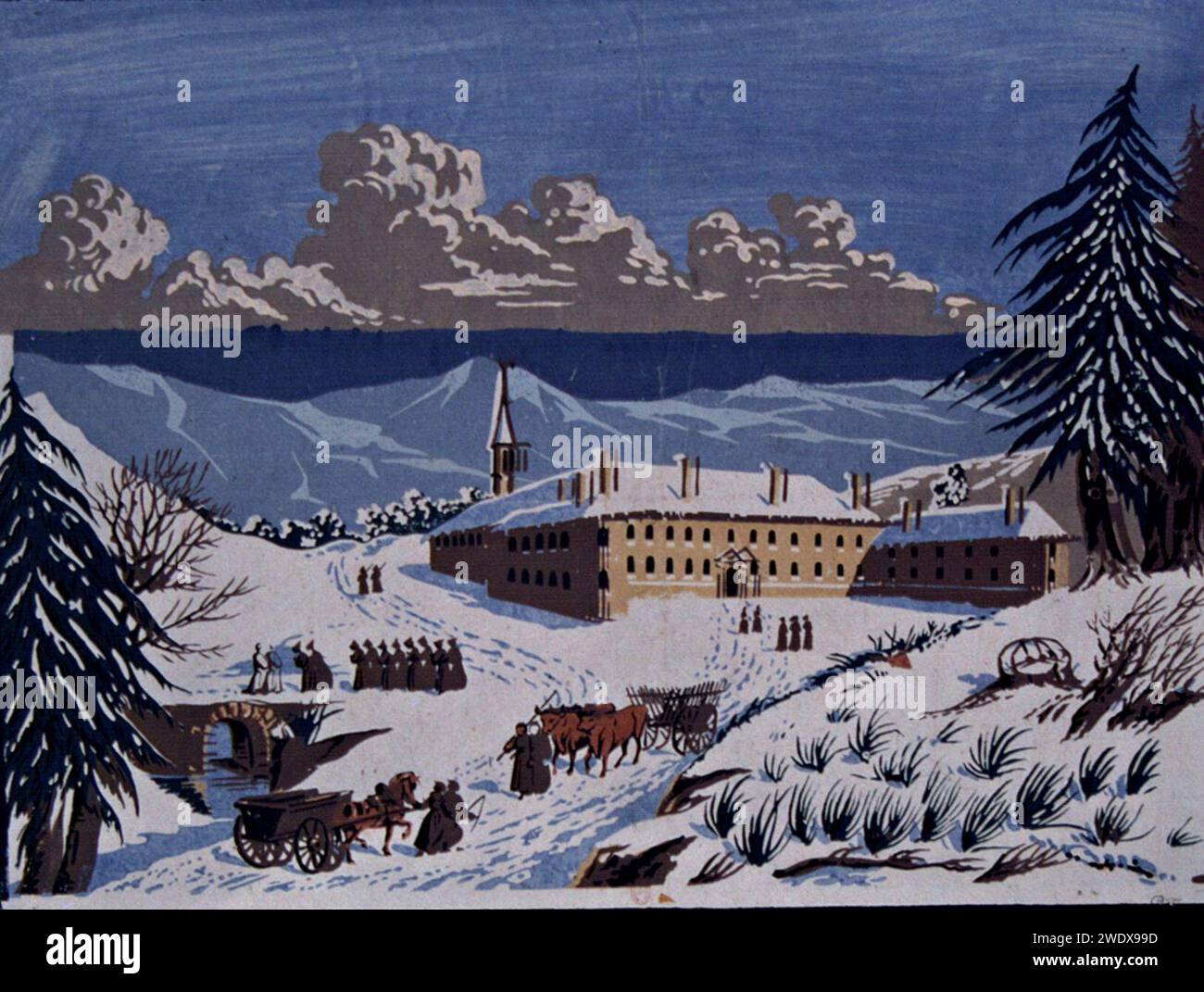 Abbaye Notre-Dame-des-Neiges (affiche publicitaire, 1862 Stock Photo ...