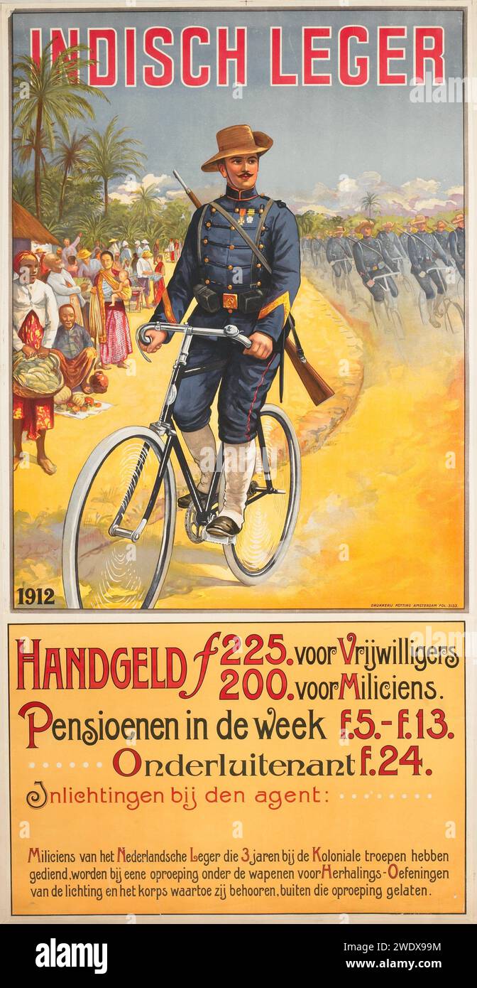 Recruitment poster for the Royal Dutch-Indian Army, 1912, Anonymous ...
