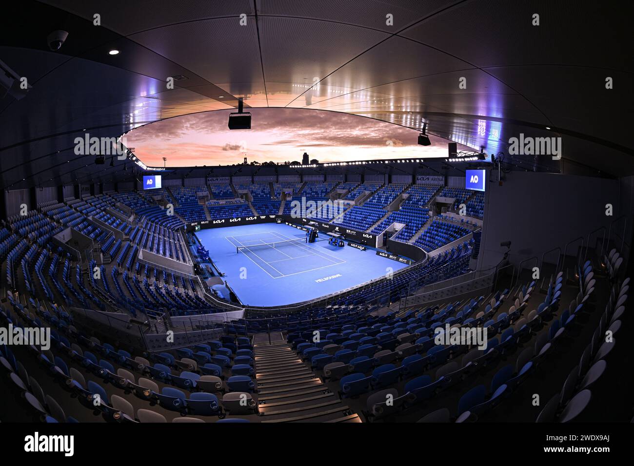 General view ambiance or ambience illustration of empty Show Court ...