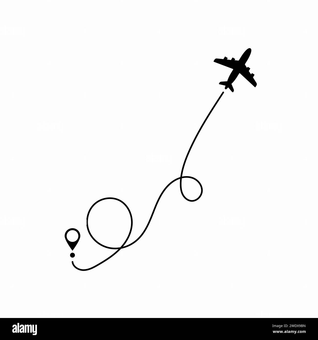 Airplane route plane path. Travel concept. Aircraft tracking. Vector ...