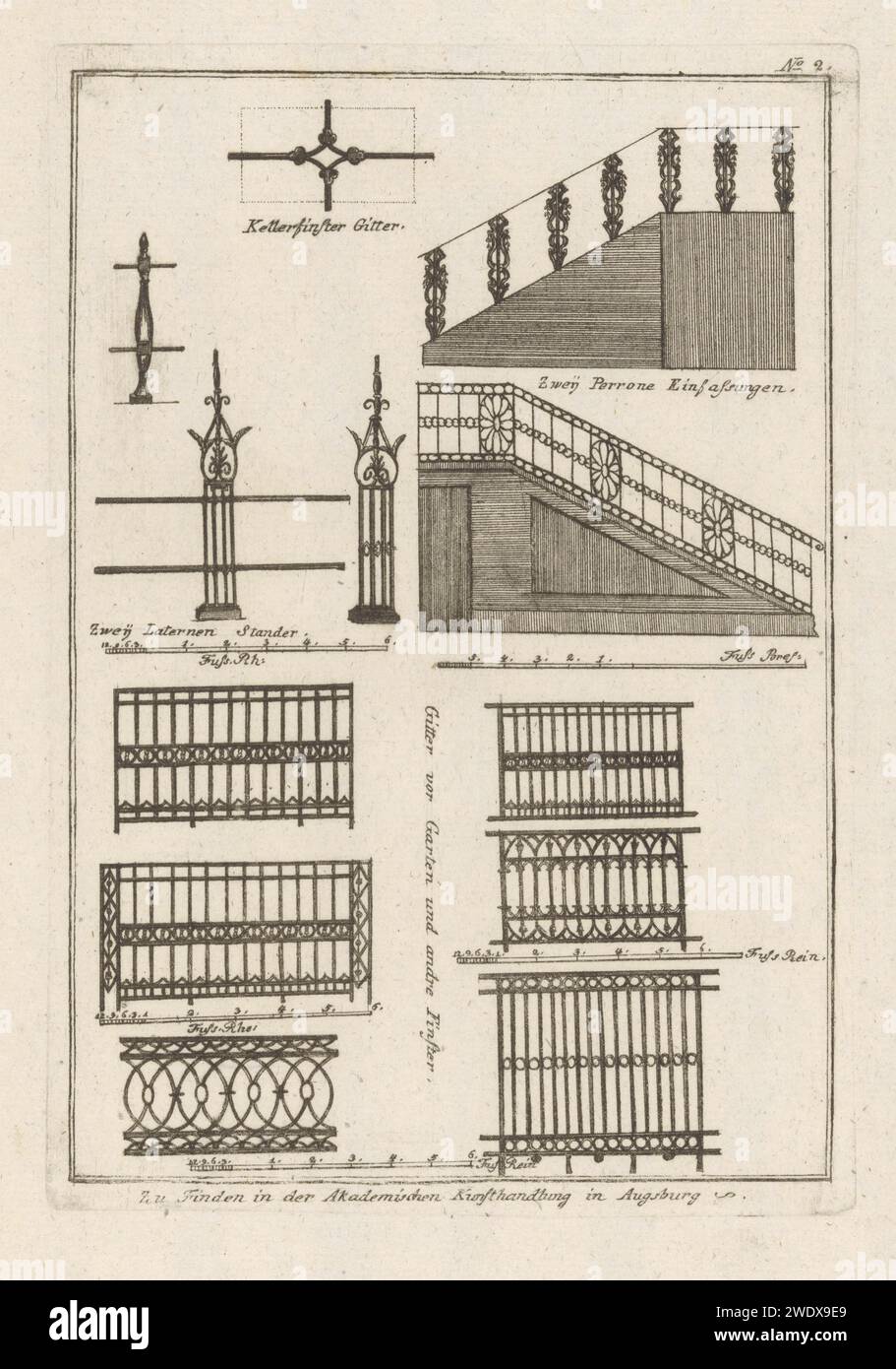 Staircases and fencing, Anonymous, 1700 - 1799 print Designs for ...