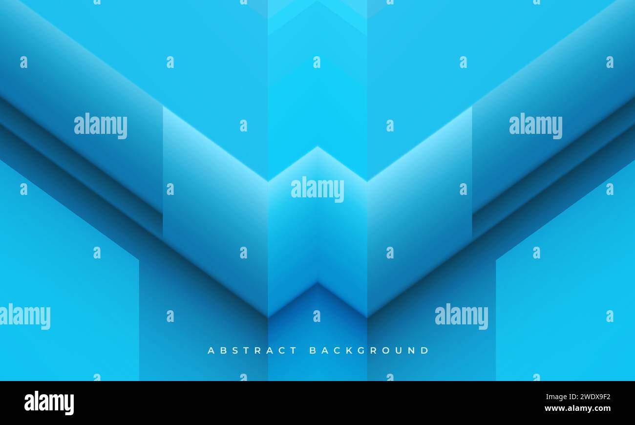 Blue modern geometric abstract background with 3D shapes. Vector illustration Stock Vector Image ...