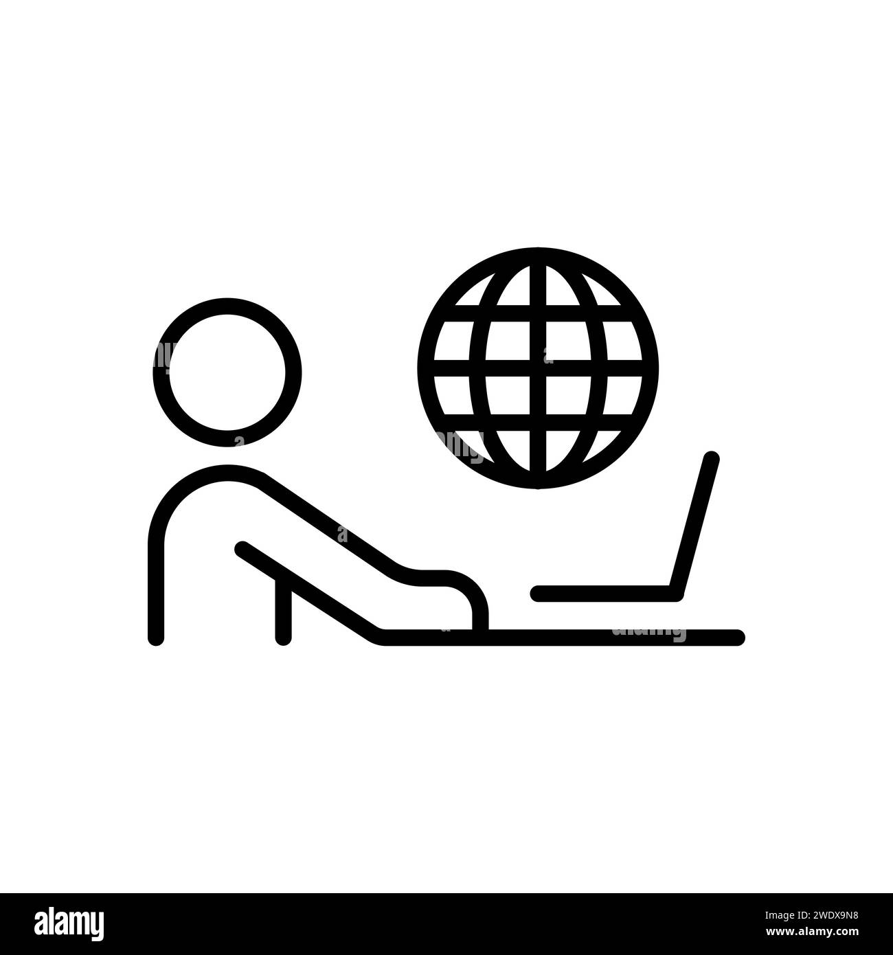 Remote Work outline vector icon Stock Vector Image & Art - Alamy