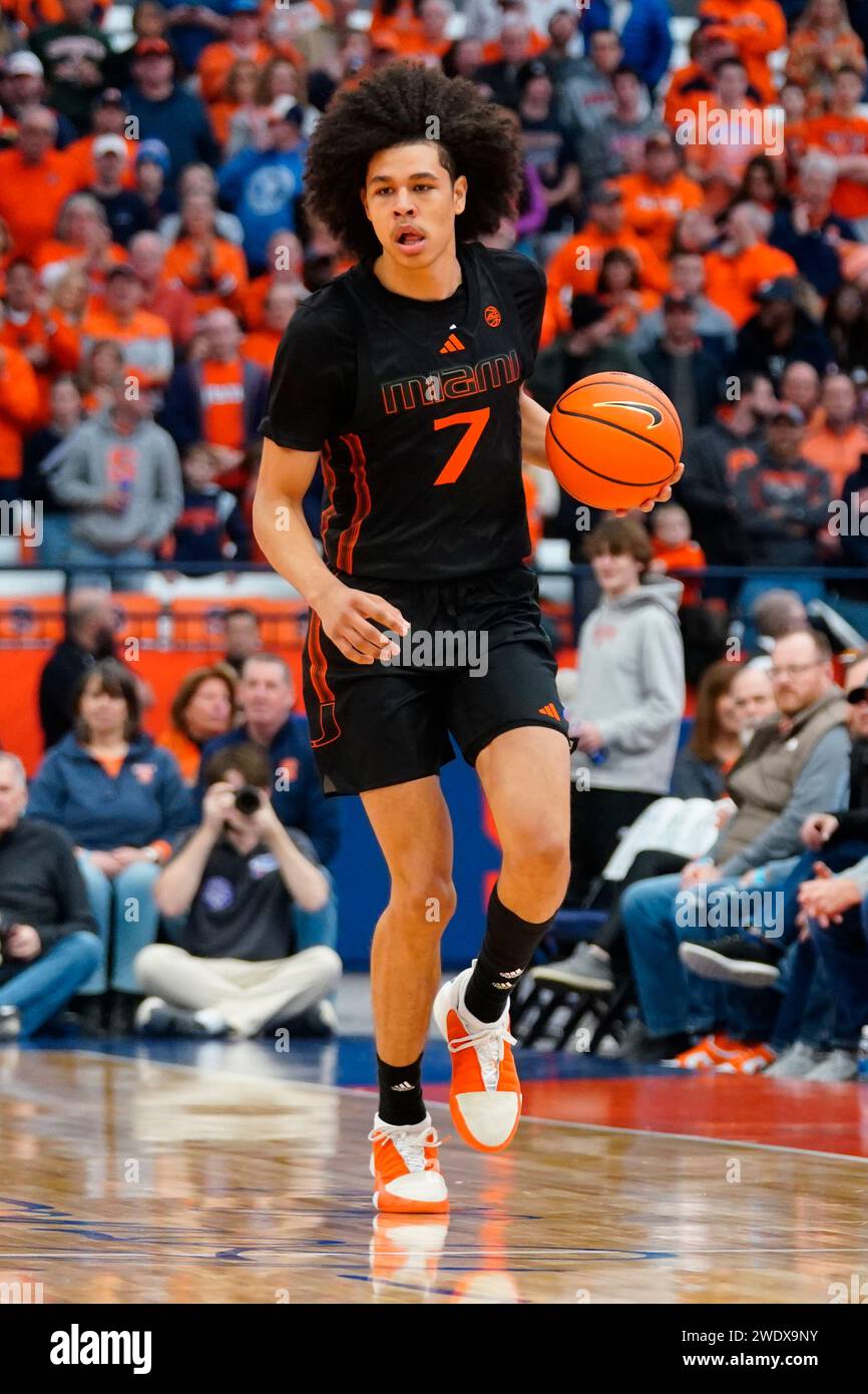 SYRACUSE, NY - JANUARY 20: Miami Hurricanes Guard Kyshawn George (7 ...