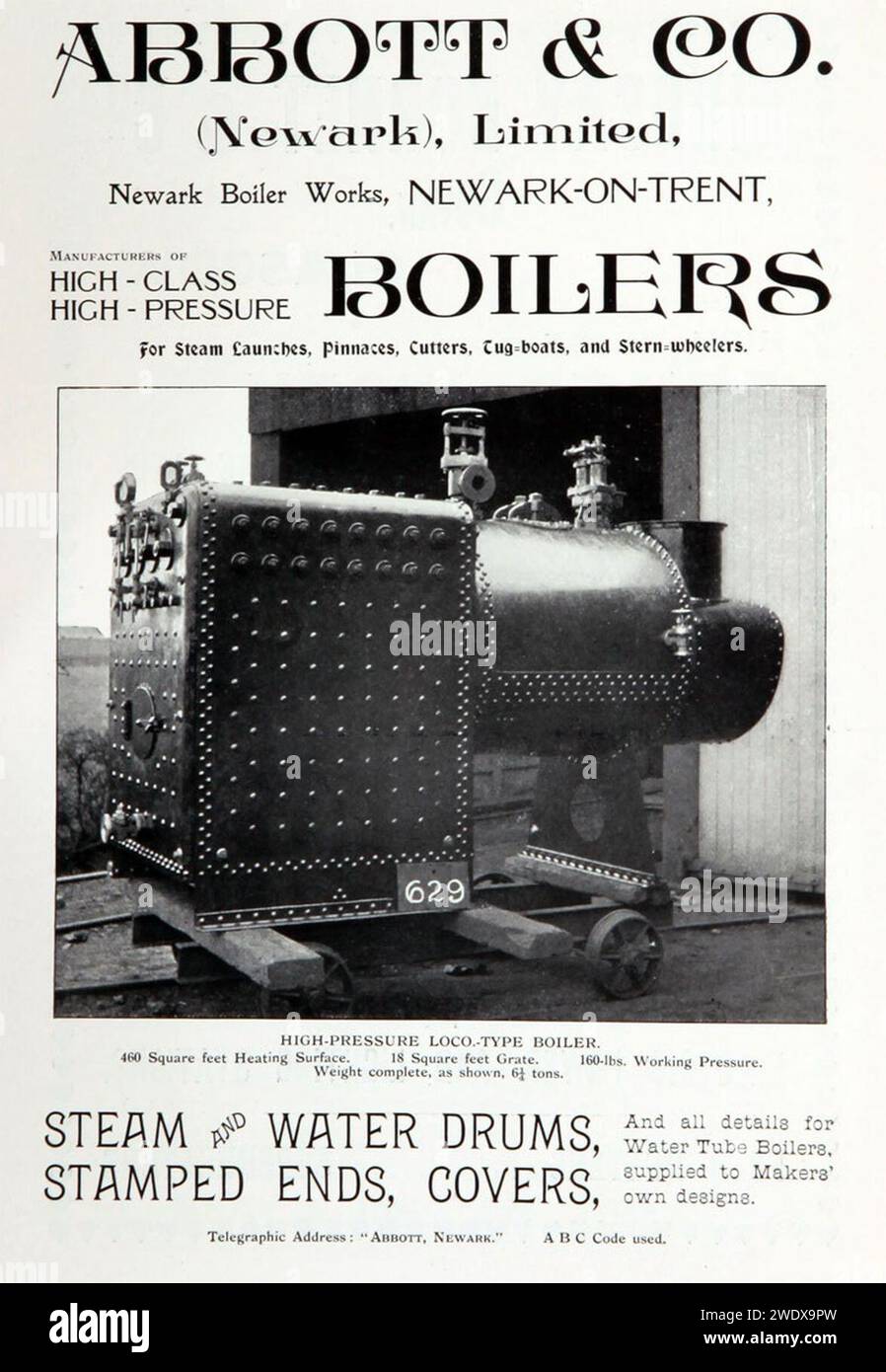 Abbott and Company High Pressure Boat Boiler Advertisement (August ...
