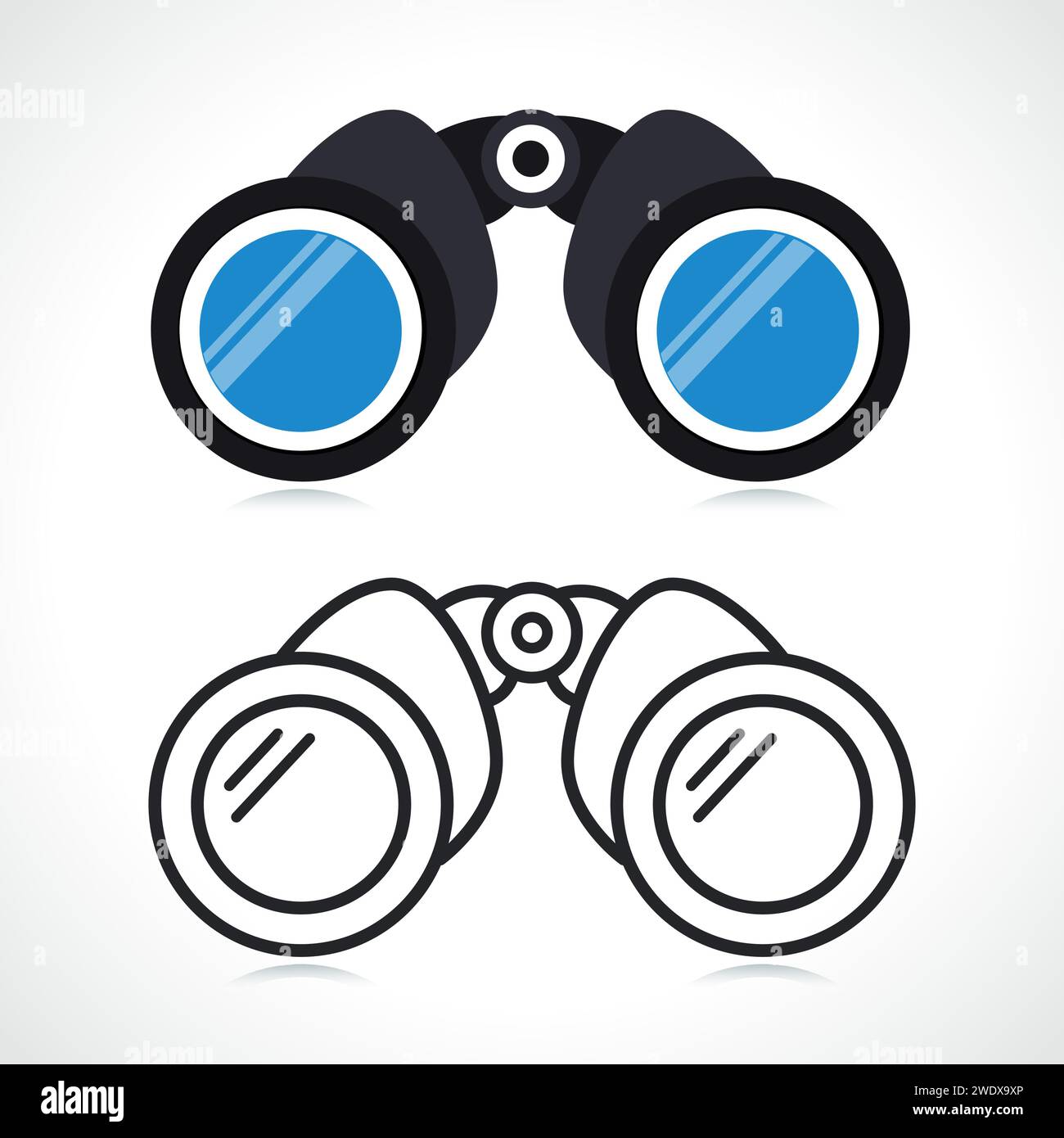 Illustration of binoculars flat and outline isolated Stock Vector Image ...