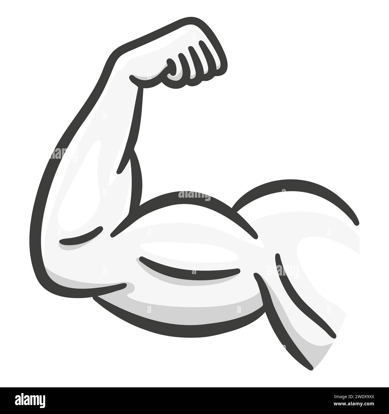 Illustration of muscular arm on white background Stock Vector Image ...