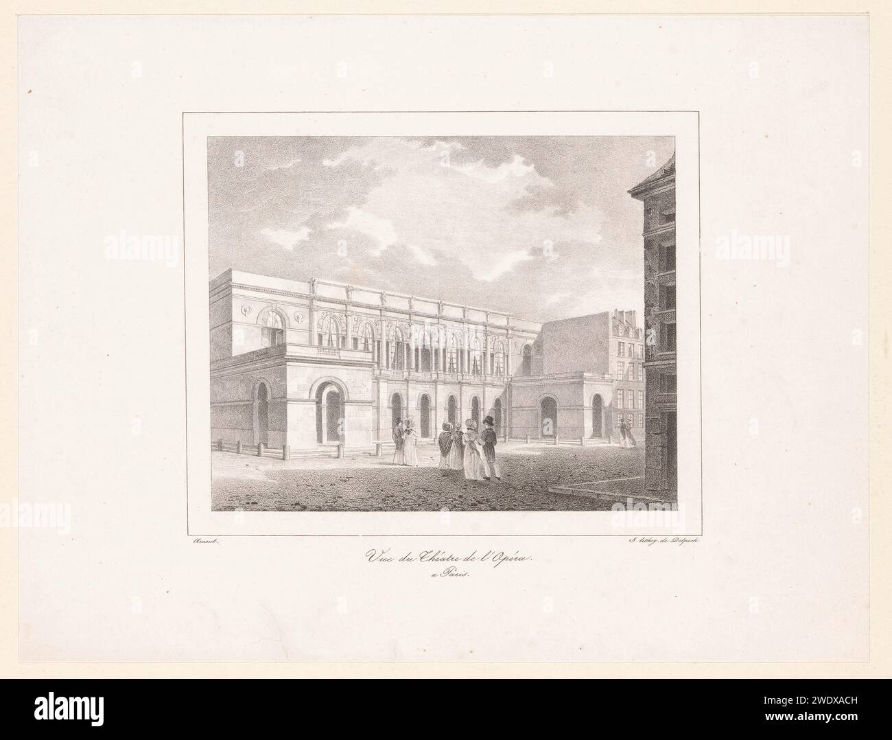 View of the Opéra Le Peletier in Paris, Jean Baptiste Arnout, 1820 ...