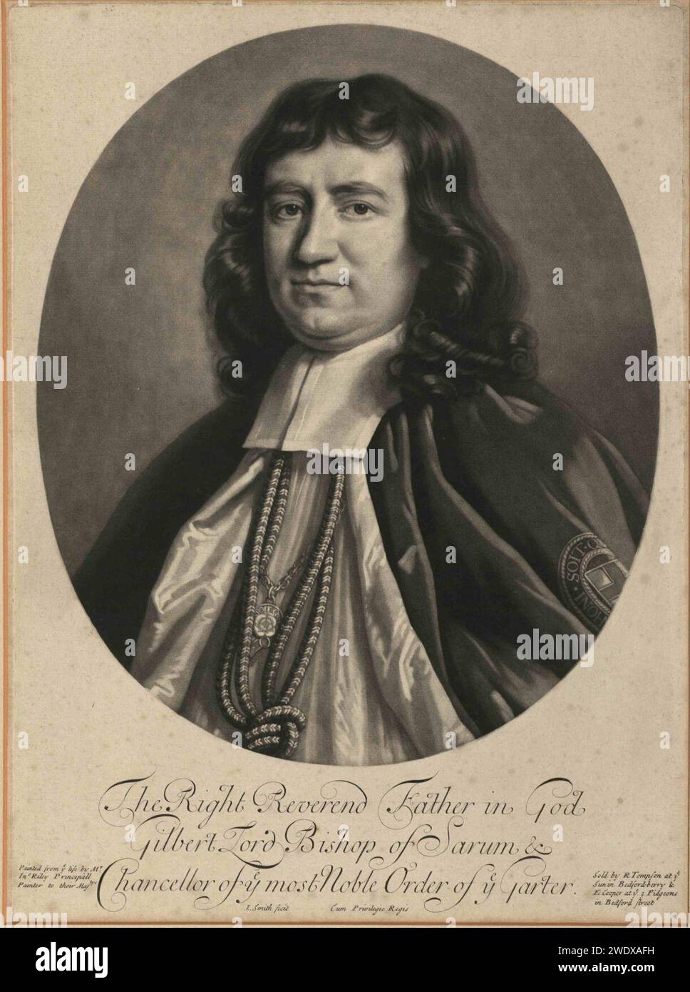 John Smith - Portrait of Lord Bishop of Sarum, Gilbert Burnet Stock ...