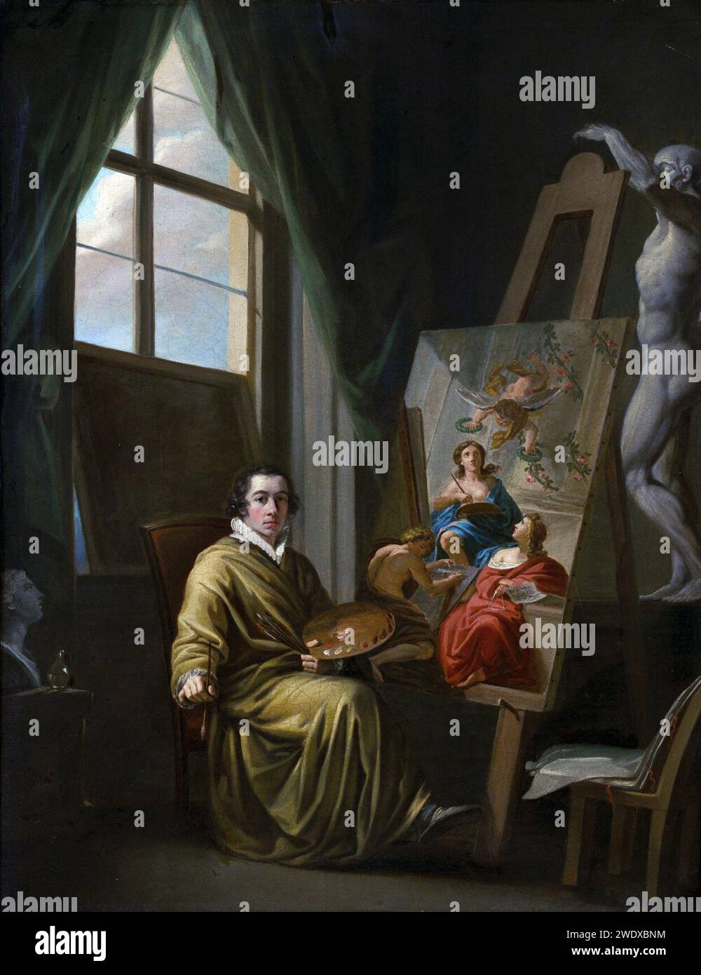 Abel, Joseph - Self-Portrait in the Studio Stock Photo - Alamy