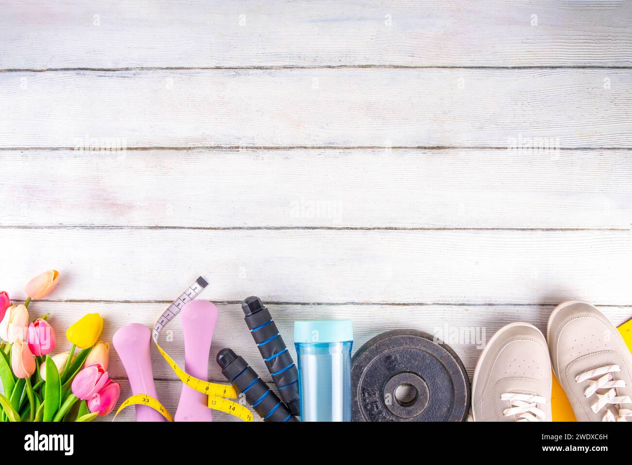 Spring sport fitness background. Outdoors springtime workouts concept ...