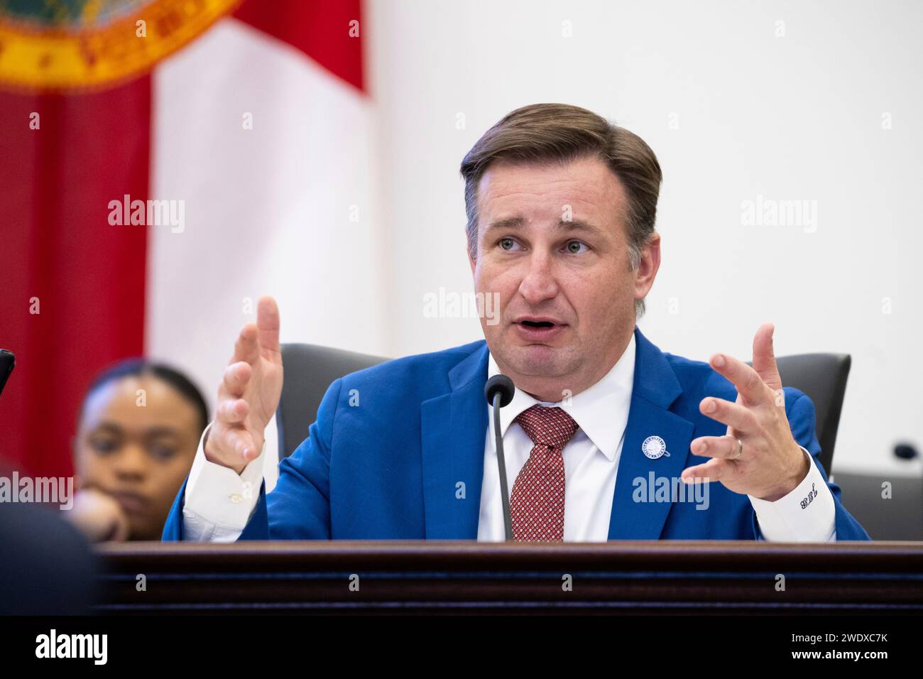 Florida State Sen. Jason Brodeur is seen during a hearing at the ...