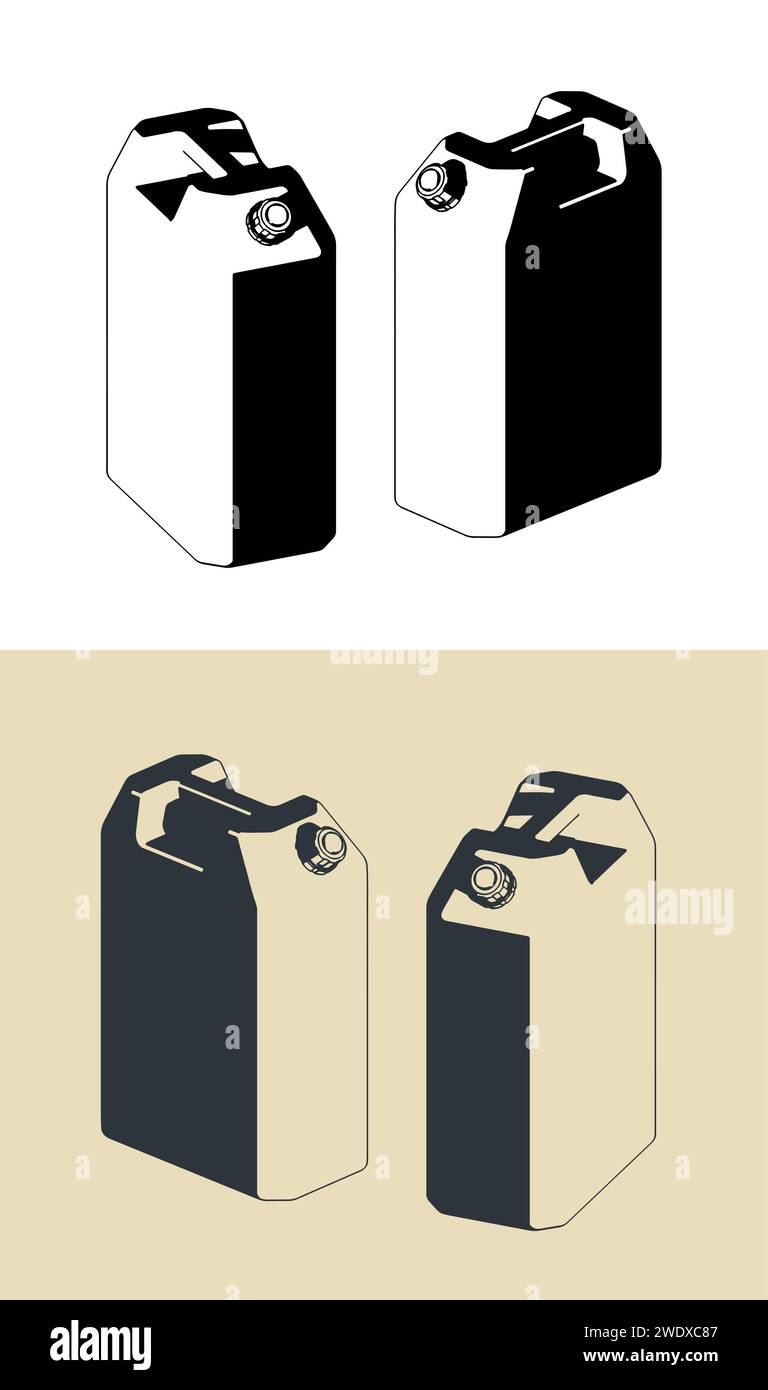 Stylized vector illustration of large plastic canister Stock Vector ...