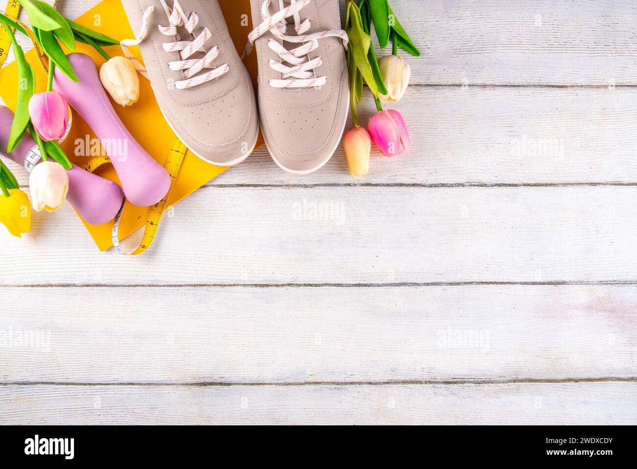 Spring sport fitness background. Outdoors springtime workouts concept ...