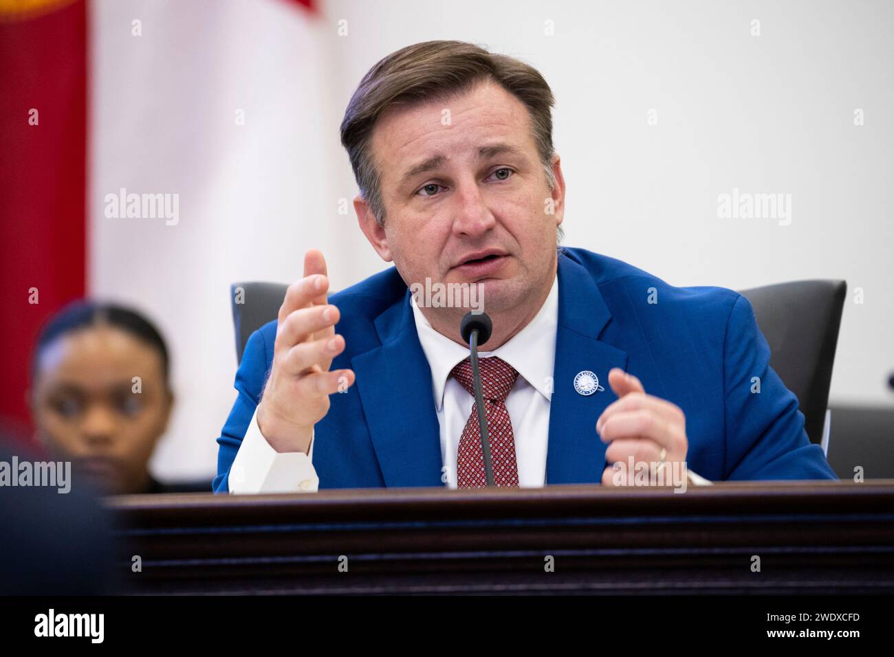 Florida State Sen. Jason Brodeur is seen during a hearing at the ...