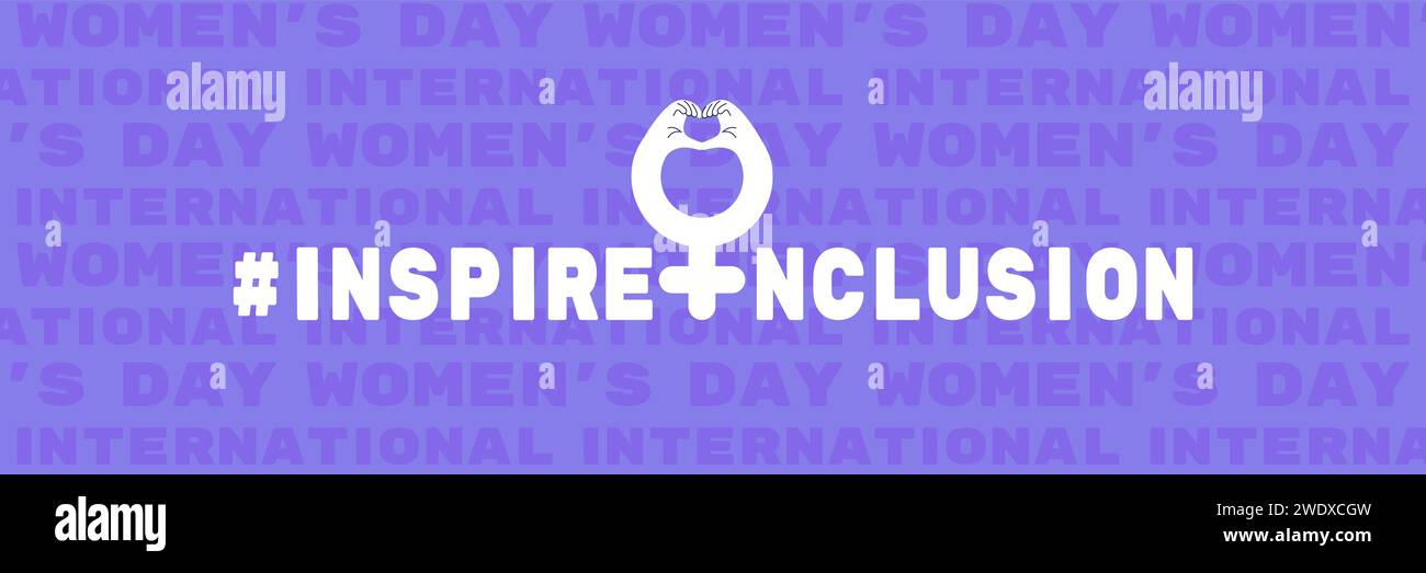 Inspire inclusion banner International Women's day vector illustration ...