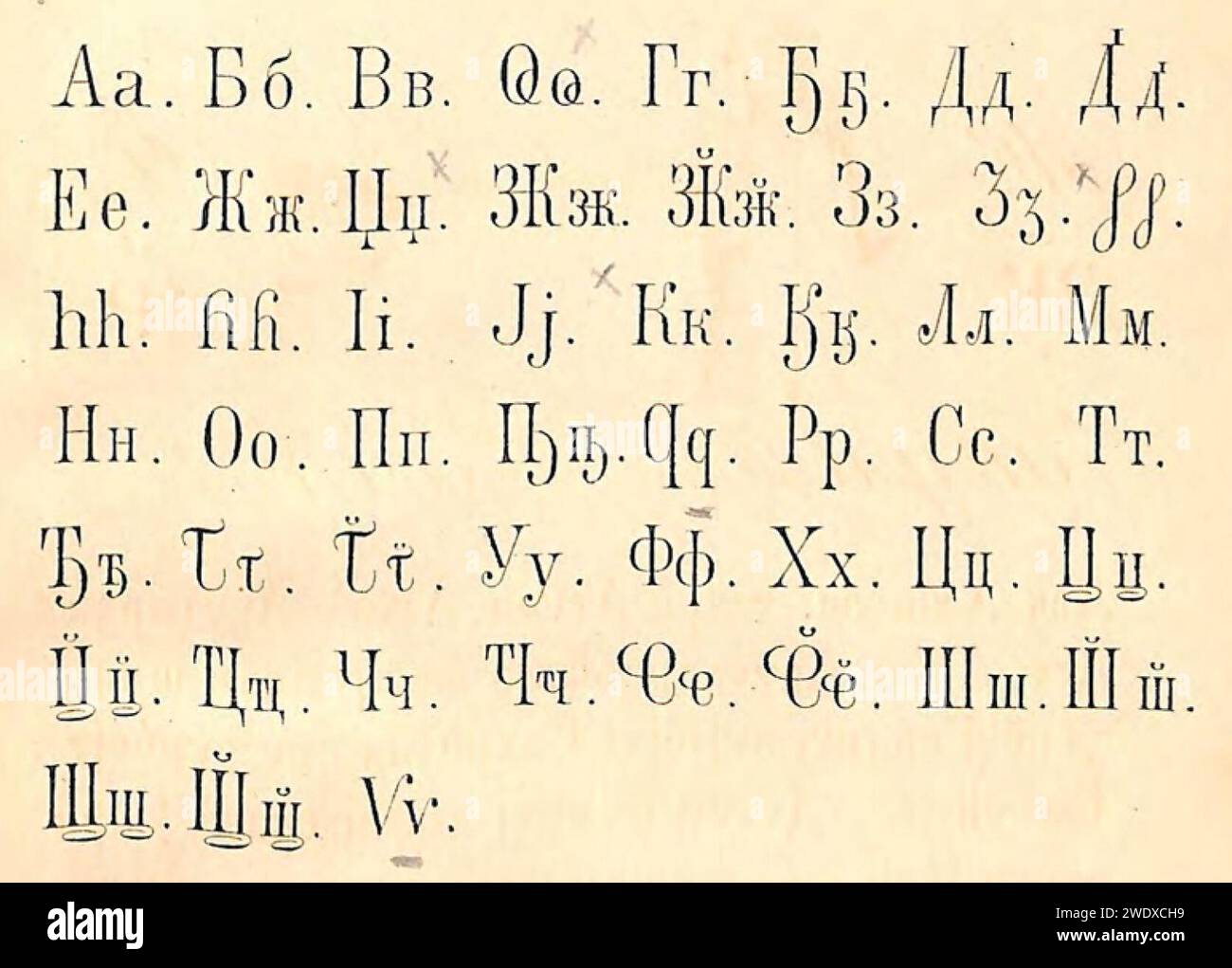Abkhazian alphabet in Gulia and Machavariani 1892 02 Stock Photo - Alamy