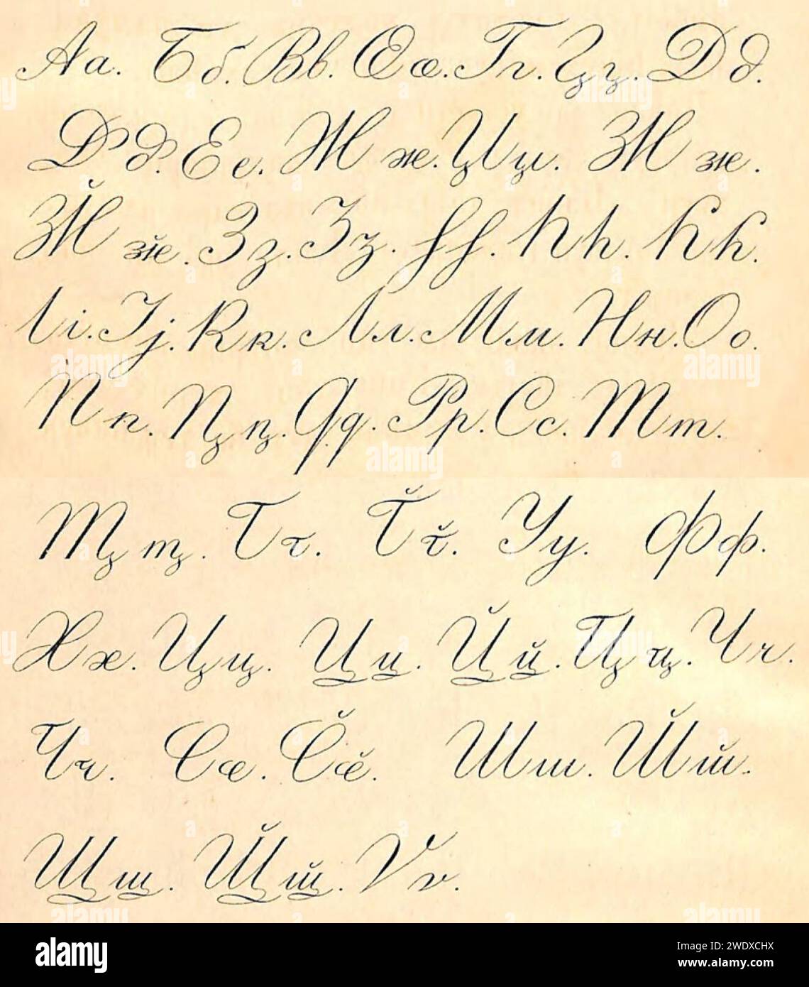 Abkhazian alphabet in cursive in Gulia and Machavariani 1892 01 Stock ...