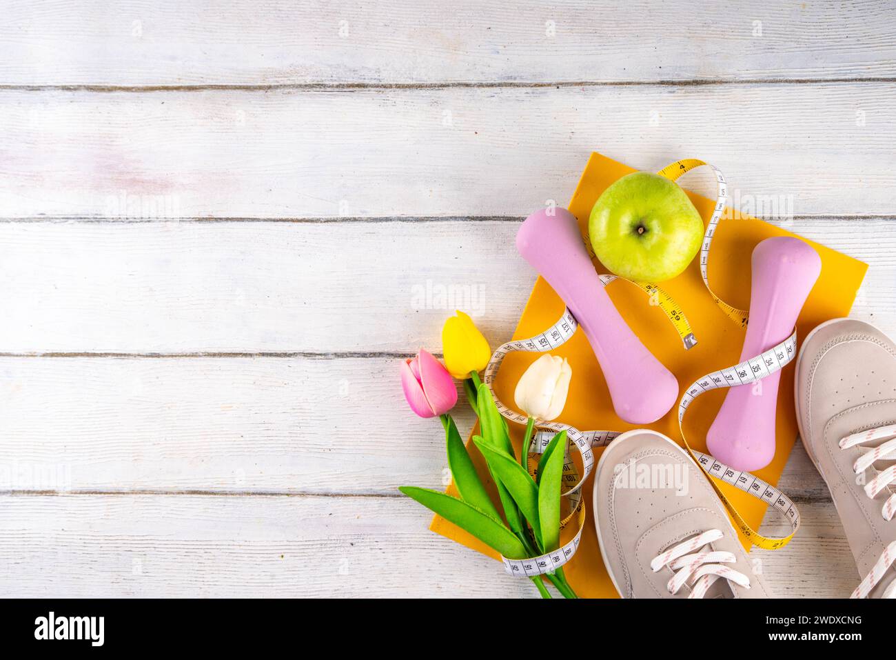 Spring sport fitness background. Outdoors springtime workouts concept ...