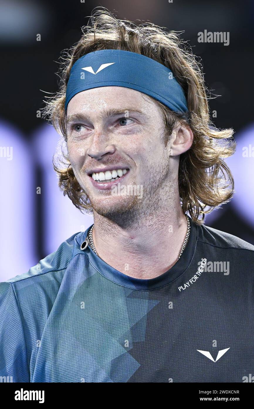 Andrey Rublev of Russia during the Australian Open AO 2024 Grand Slam ...