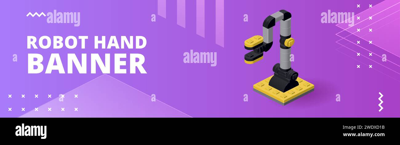 Banner with robot hand for print and design. Vector illustration Stock ...