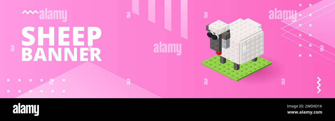 Banner with sheep for print and design. Vector illustration Stock ...