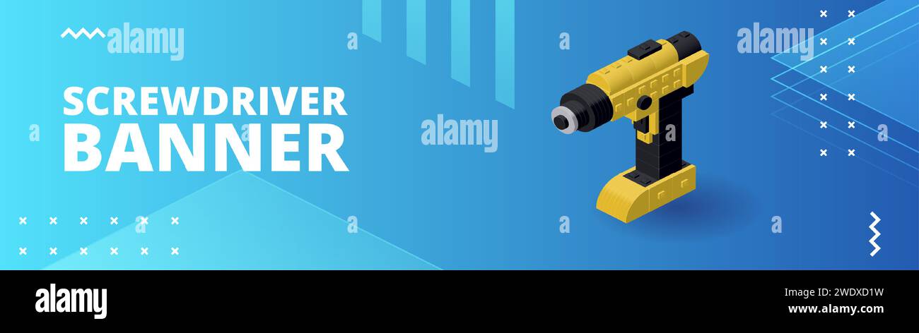 Screwdriver banner for print and design. Vector illustration Stock ...