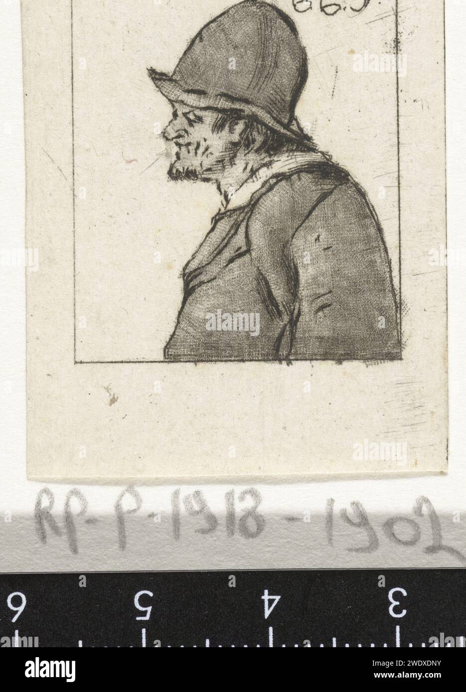 Bust of an old fisherman, Pieter de Mare, after Christina Chalon, 1777 ...
