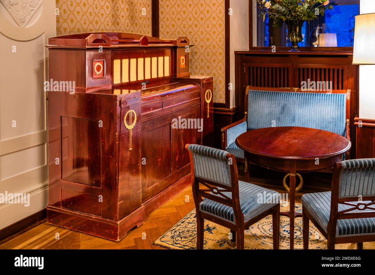 The Welte Mignon pneumatic piano in the traditional Hotel Waldhaus Sils ...
