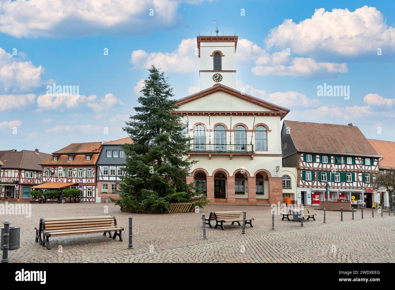 Seligenstadt, Germany - Januar 5, 2024: scenic historic city hall in ...