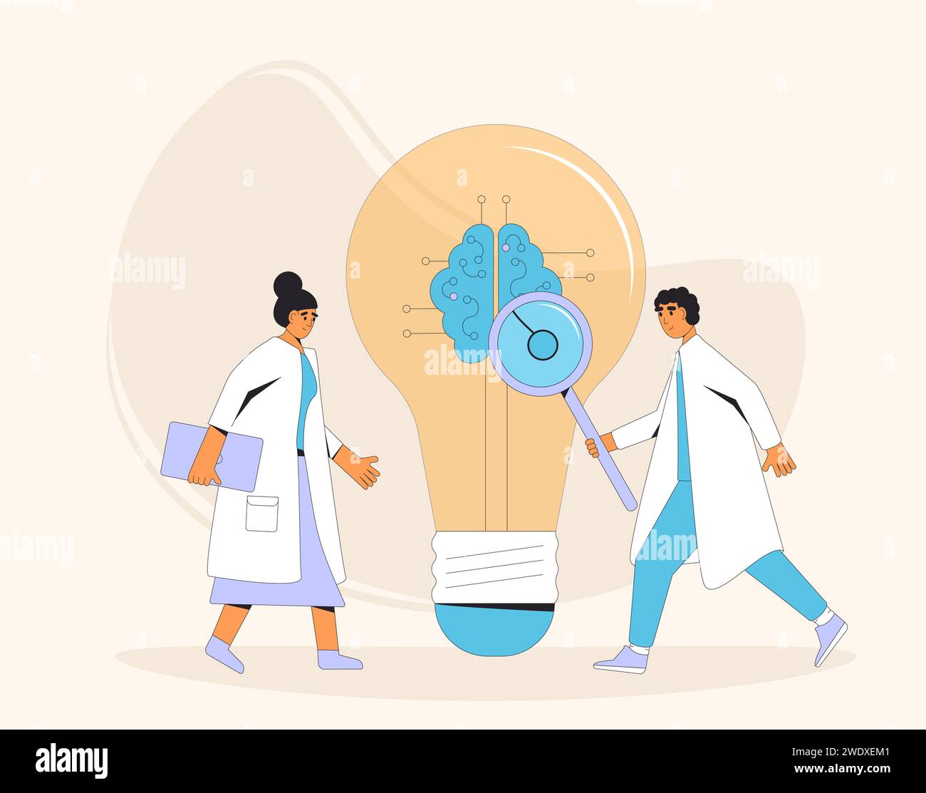 Artificial general intelligence research. AI engineer and coder neuron network and technology ...