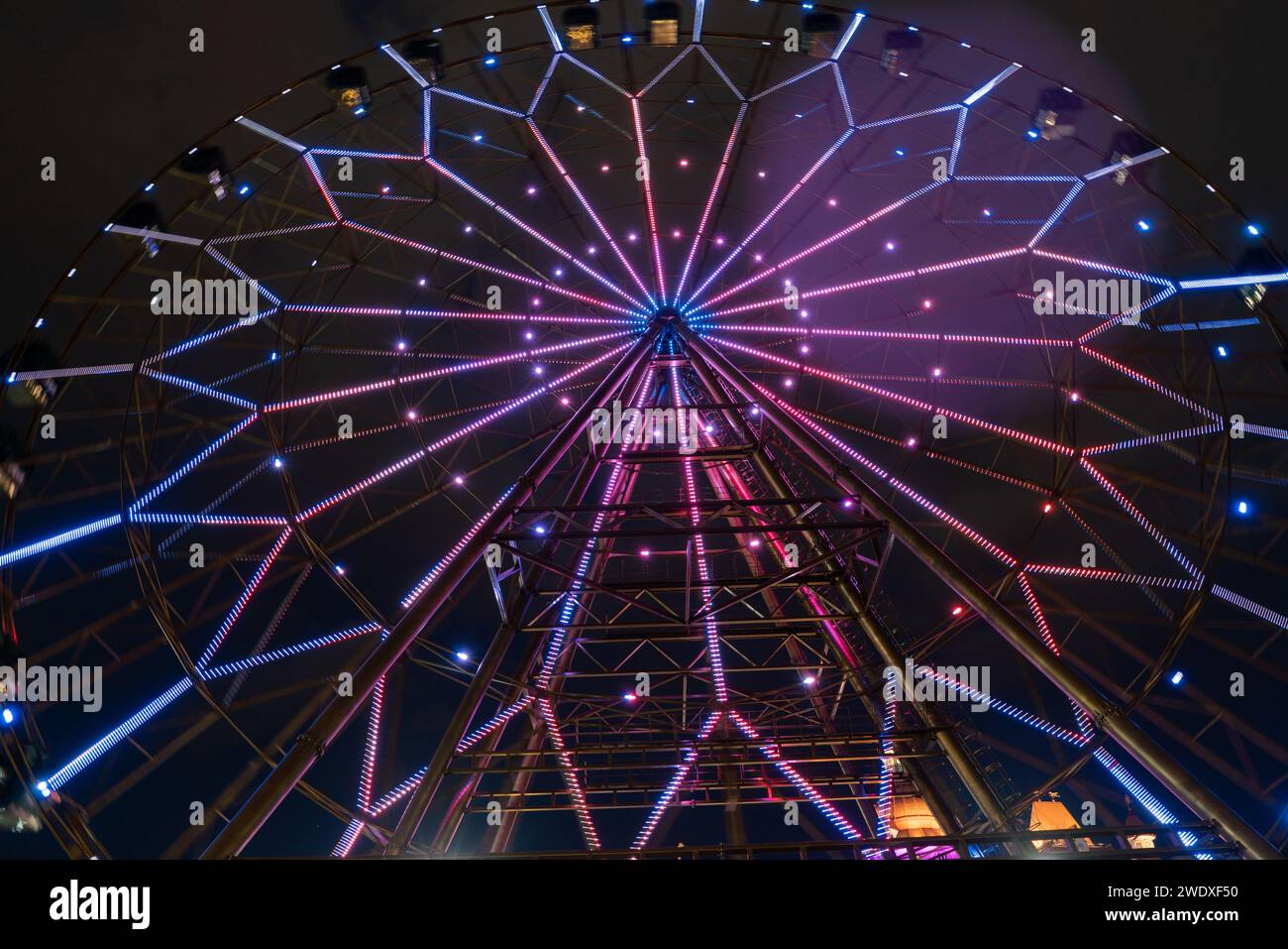 Ferris wheel at night close up Stock Photo - Alamy