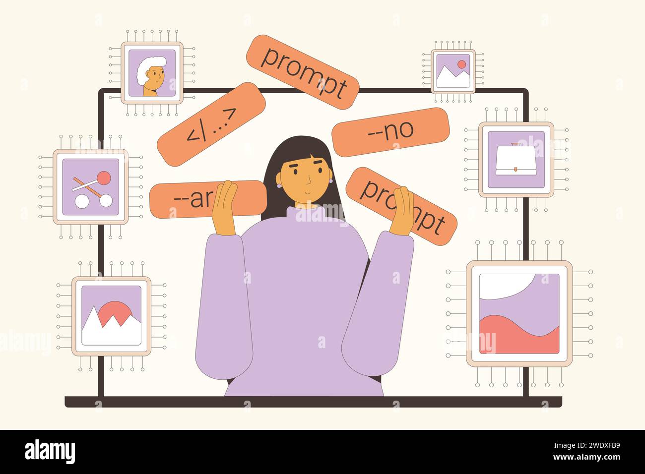 Prompt engineer job. Artificial intelligence helps to designer to ...