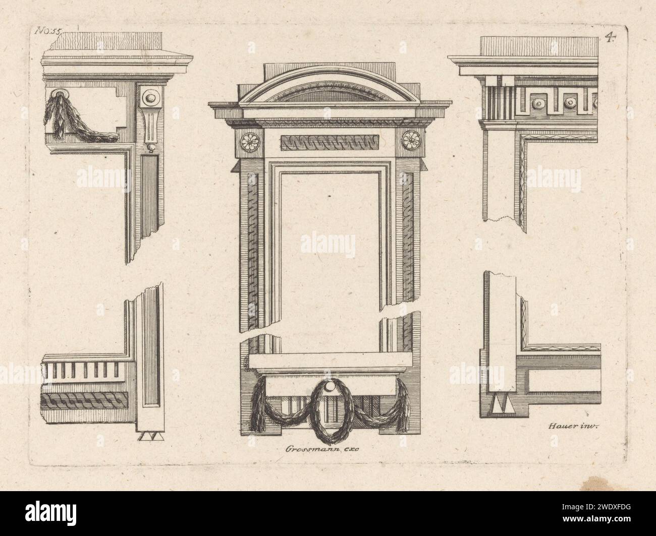 Three frames, Johann Thomas Hauer, 1758 - 1798 print Designs for three ...