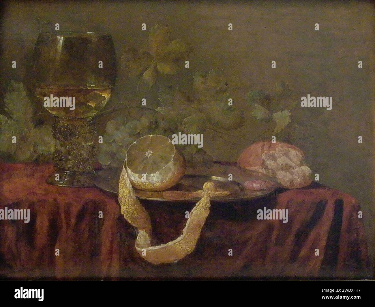 Abraham Susenier - Still Life with a Lemon, Grapes and a Rummer Stock ...