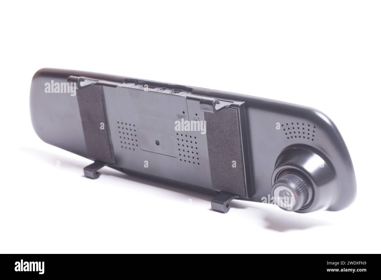 car rear view mirror with DVR isolated on white background Stock Photo ...