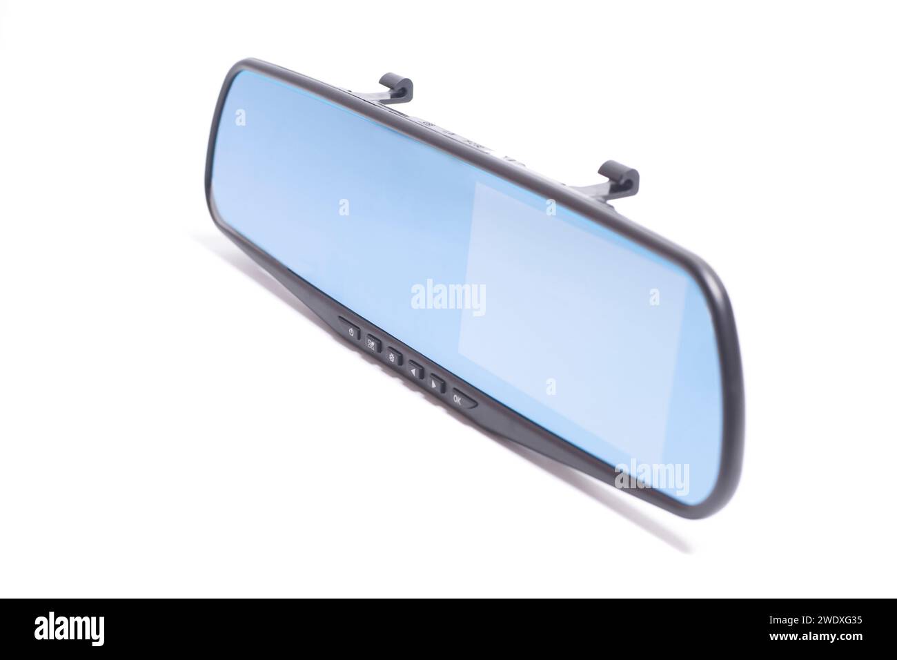 car rear view mirror with DVR isolated on white background Stock Photo ...