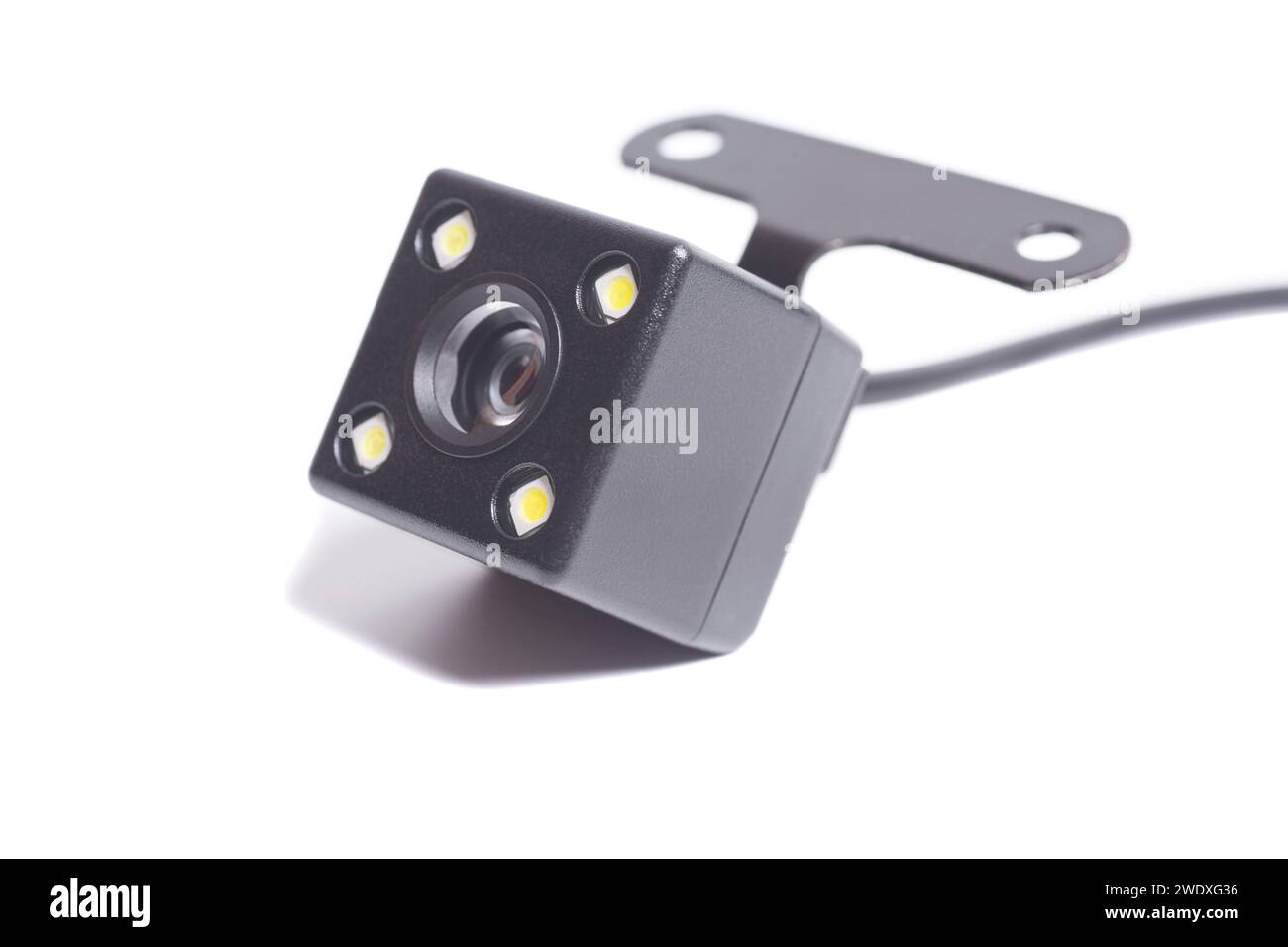 car rear view camera for parking assistance isolated on white ...