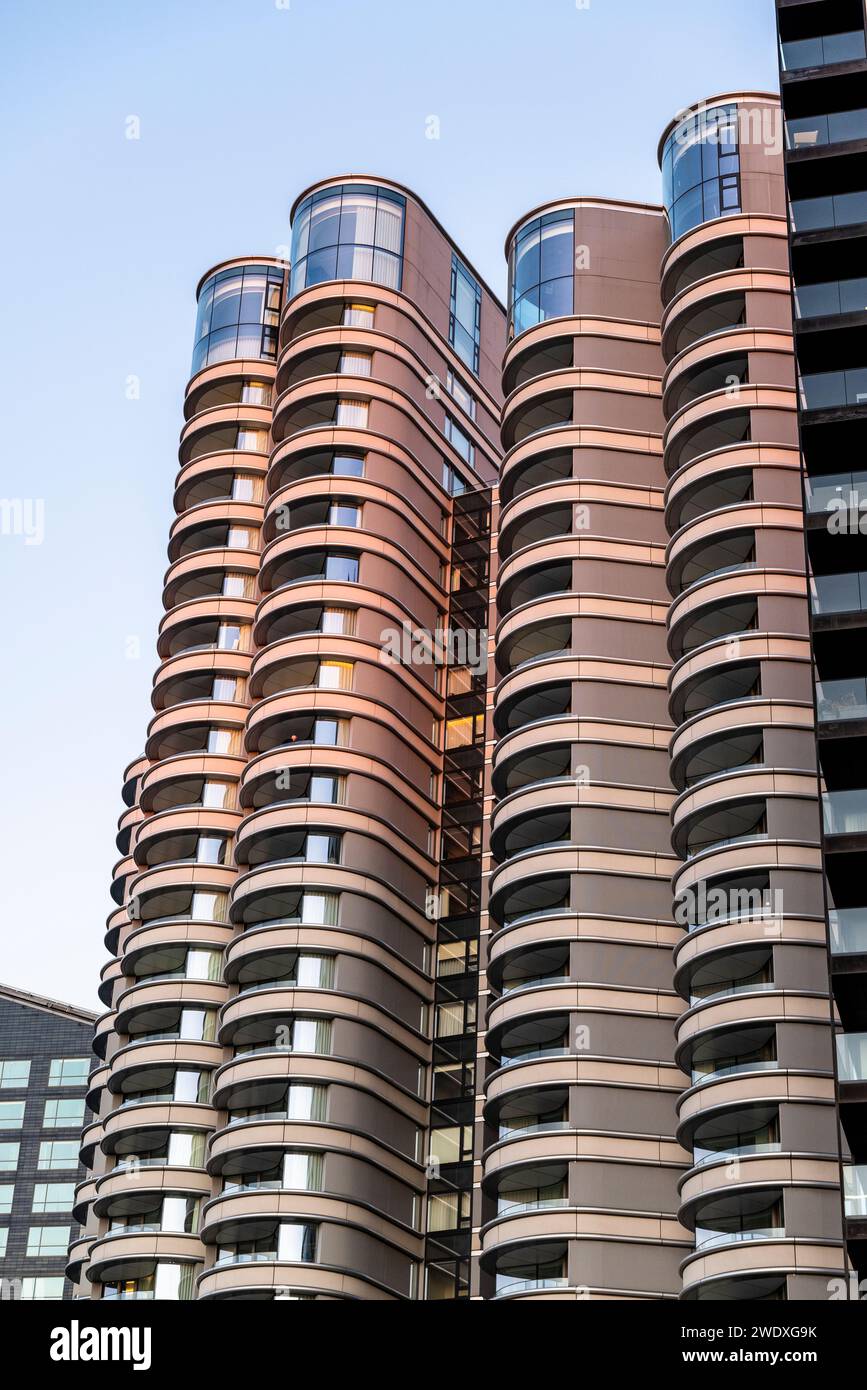 Residential tower blocks on Albert Embankment, Vauxhall, London ...
