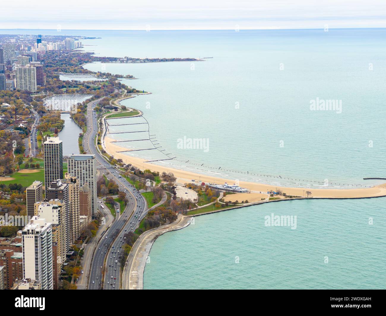 Winter View of Downtown Chicago from 360 Observation Deck Stock Photo ...